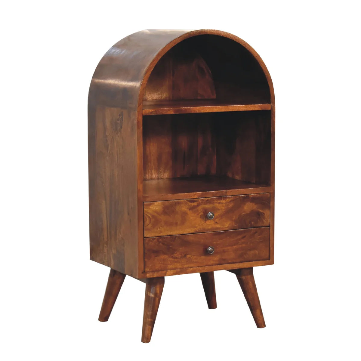 Round Chestnut Display Cabinet – Mohini WoodCrafts