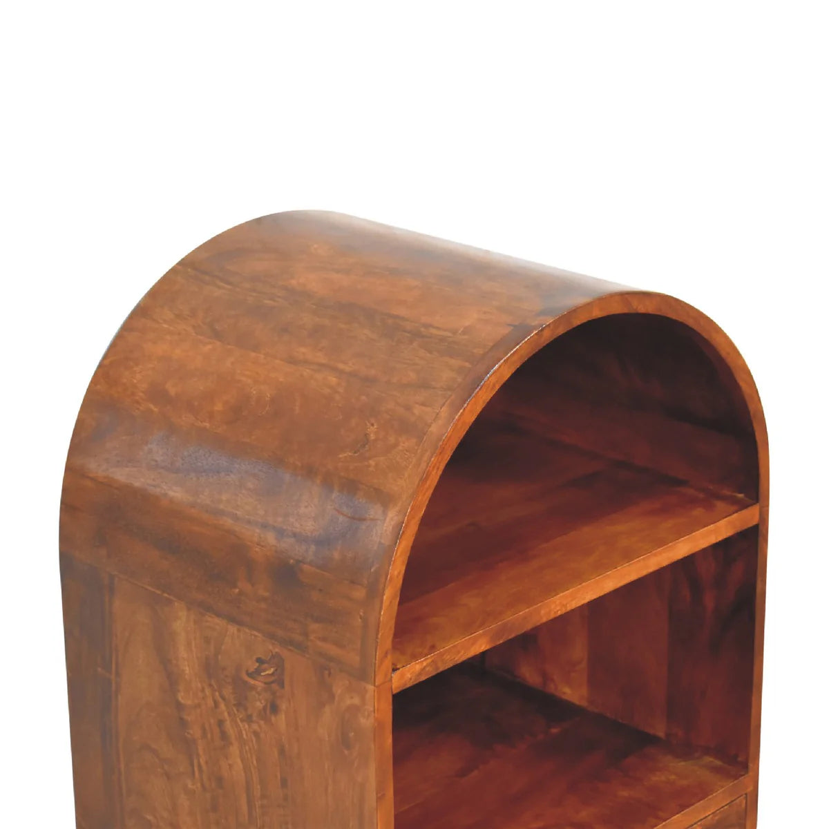 Round Chestnut Display Cabinet – Mohini WoodCrafts